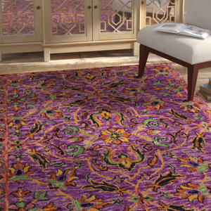 Langley Street Tapis mauve en laine noué à la main Ferrera et Commentaires - Wayfair Canada